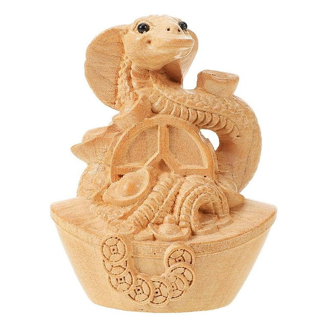 Wooden Hand Carved Snake Figurine Snake Statue 2025 T7N7 Goo Ornament ...