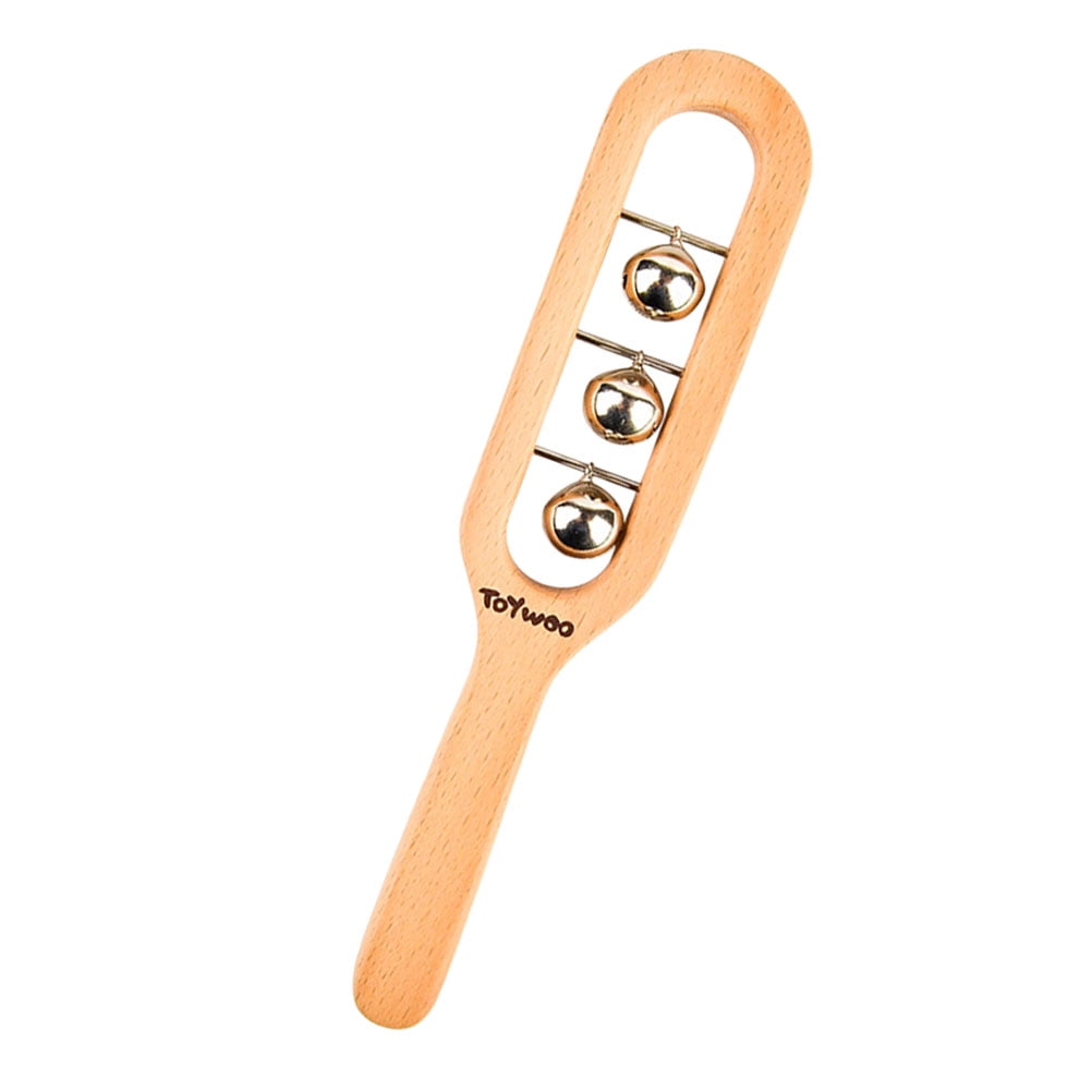 Wooden Hand Jingle Bell Music Toy Baby Hand Rattle Early Education Toy ...