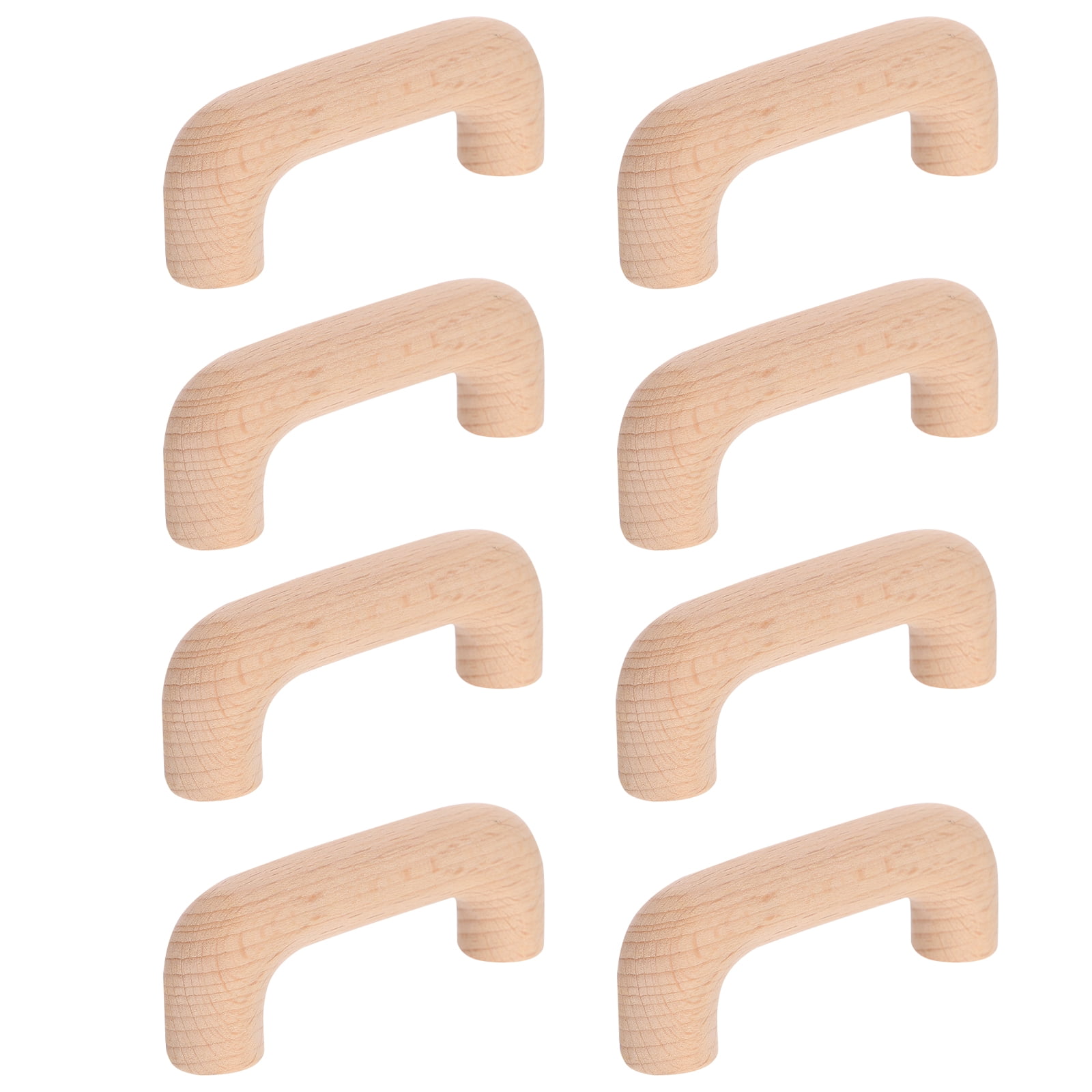 Wooden Handle 8 Pcs Kitchen Cabinet Handles Dresser Drawer Pulls ...