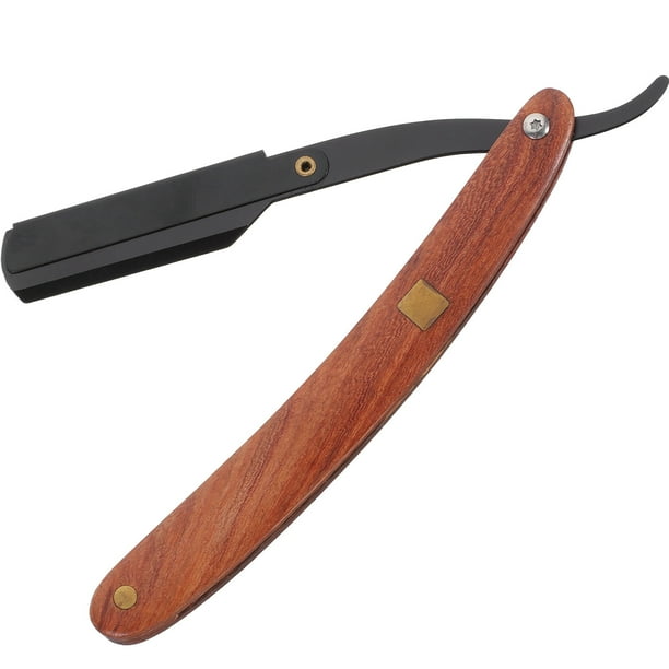 Wooden Handle Chic Straight Barber Steel Razors Shaving Folding Men ...