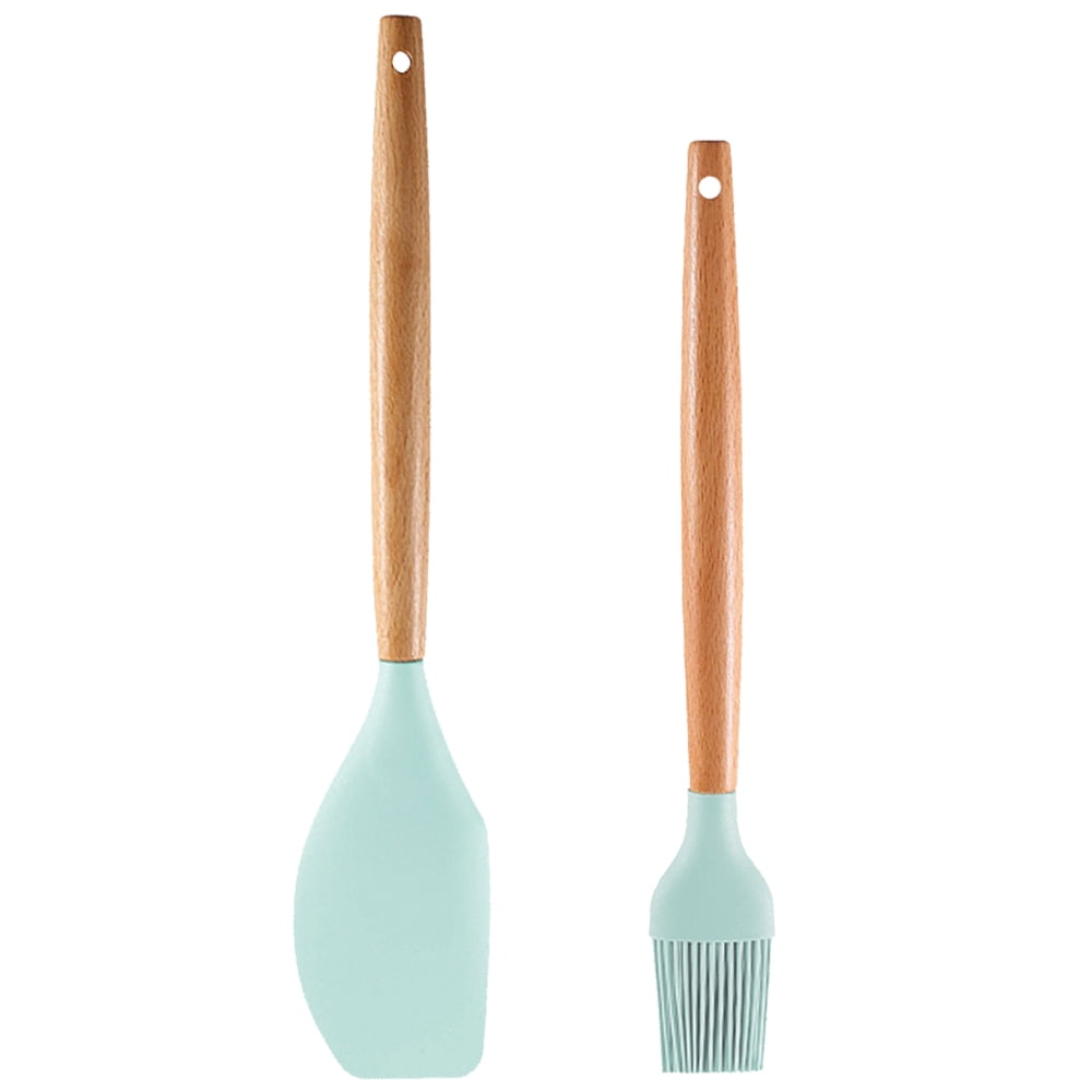 Wooden Handle Cooking Tools Kitchen Utensils Silicone Set , Heat ...