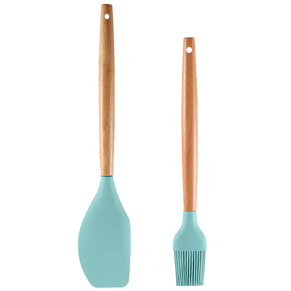 Wooden Handle Cooking Utensils 2-Piece Cooking Utensils , Silicone ...