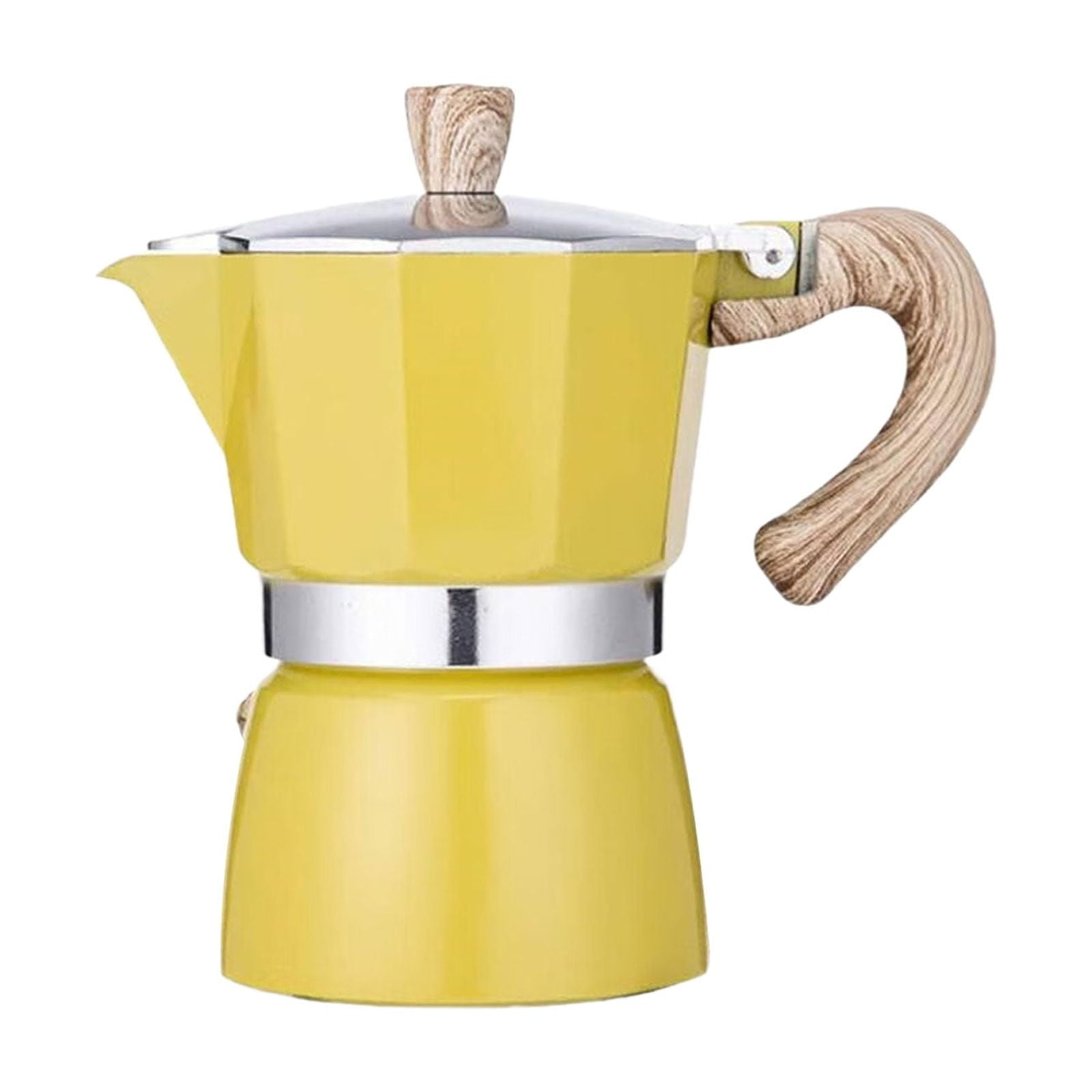 Wooden Handle Espresso Maker 3/6 Cup Portable Stovetop Coffee Maker ...