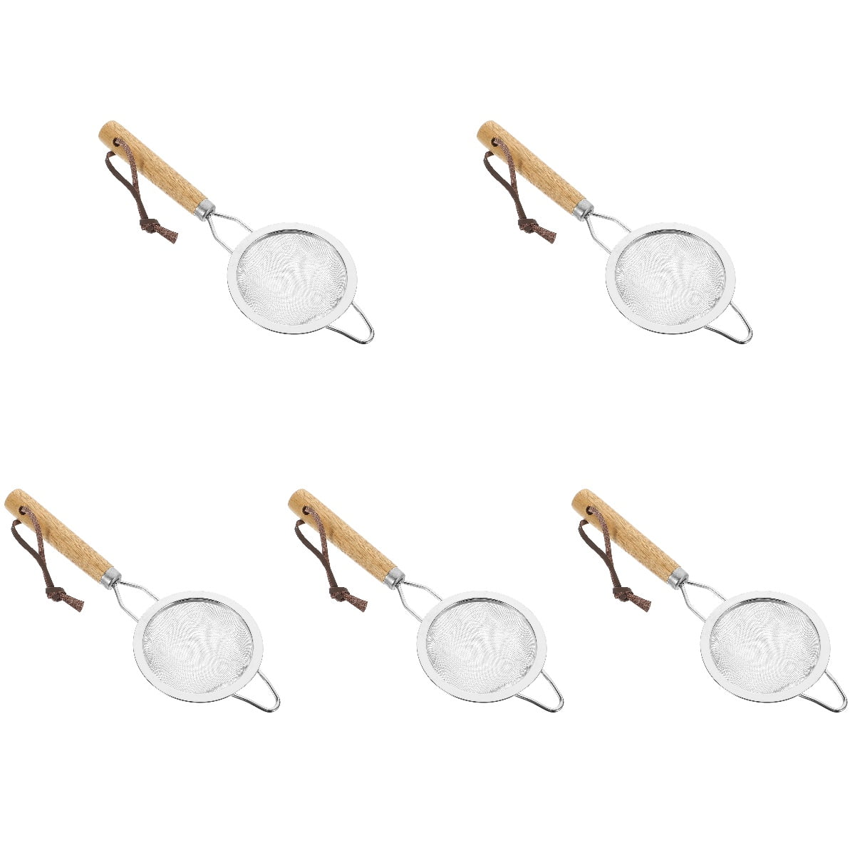 FENGGUIQU Practical Baking Tool 5Set Silver Wooden Stainless Steel ...