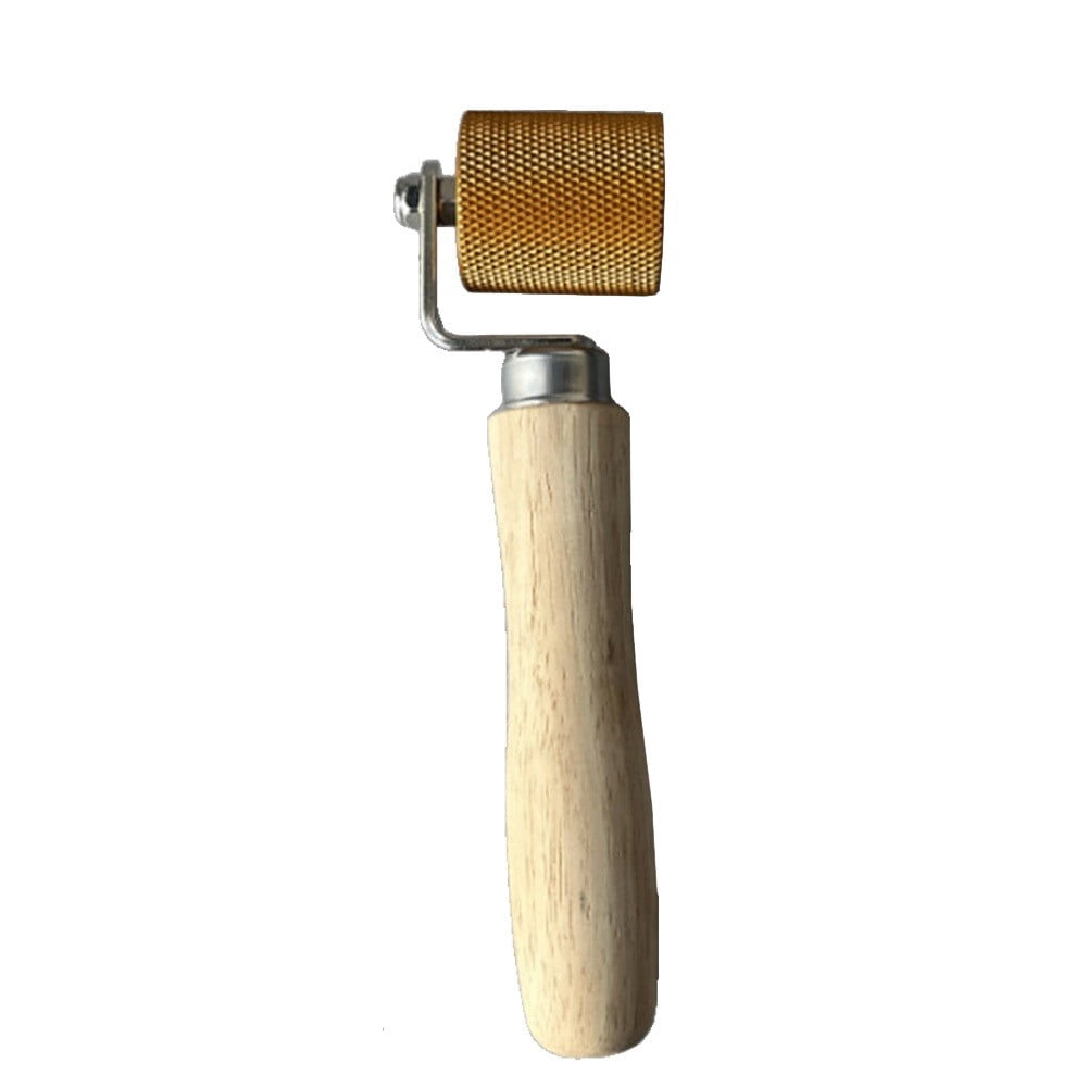 Wooden Handle Rhombus Pattern Pressure Wheel Stainless Steel Bearing ...