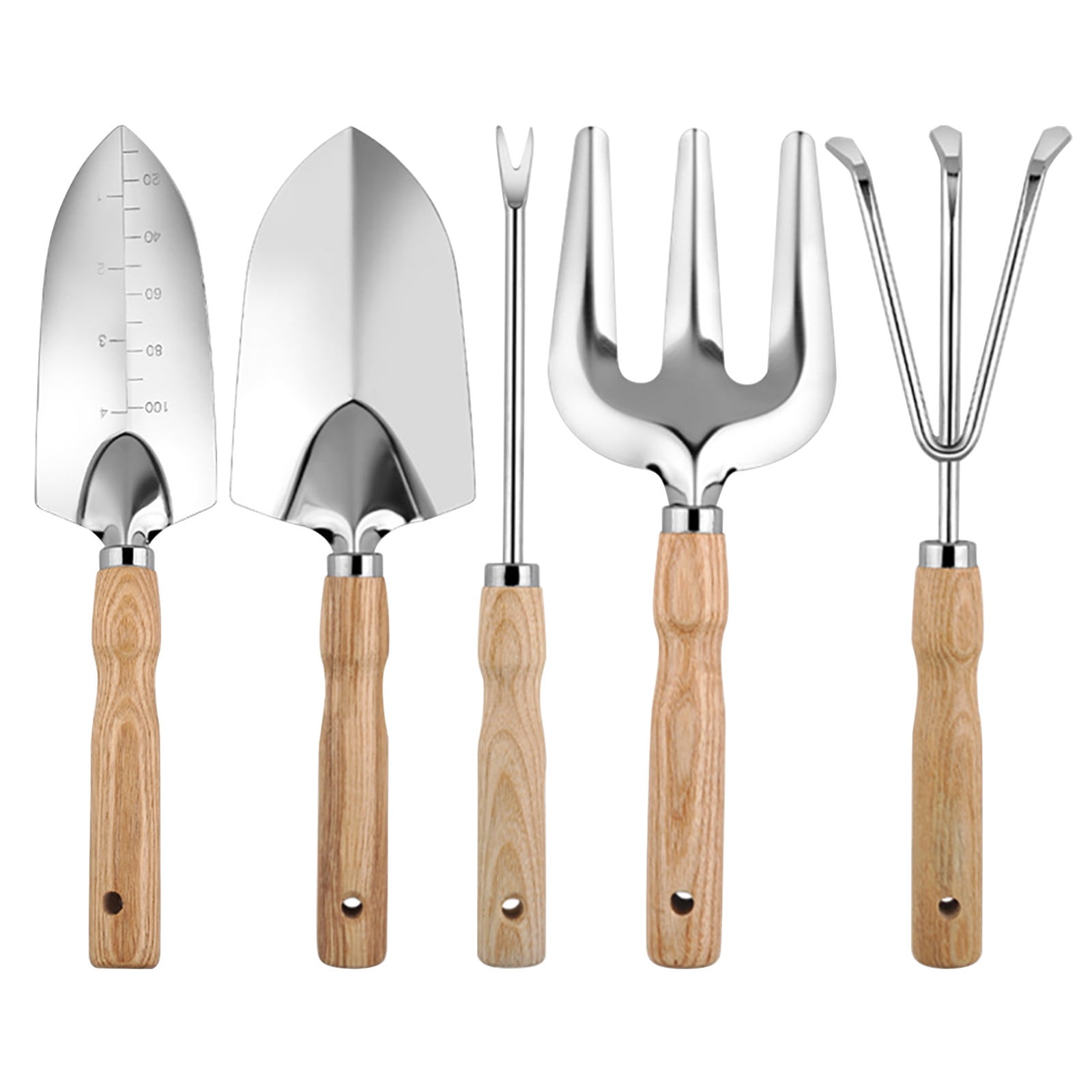 Wooden Handle Stainless Steel Garden Planting Tools Shovel And Rake Set ...