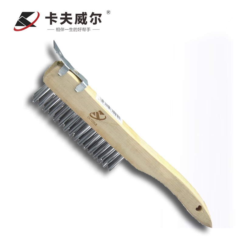 Wooden Handle Wire Brush Stainless Steel Wire Brush Rust Removal Brush ...