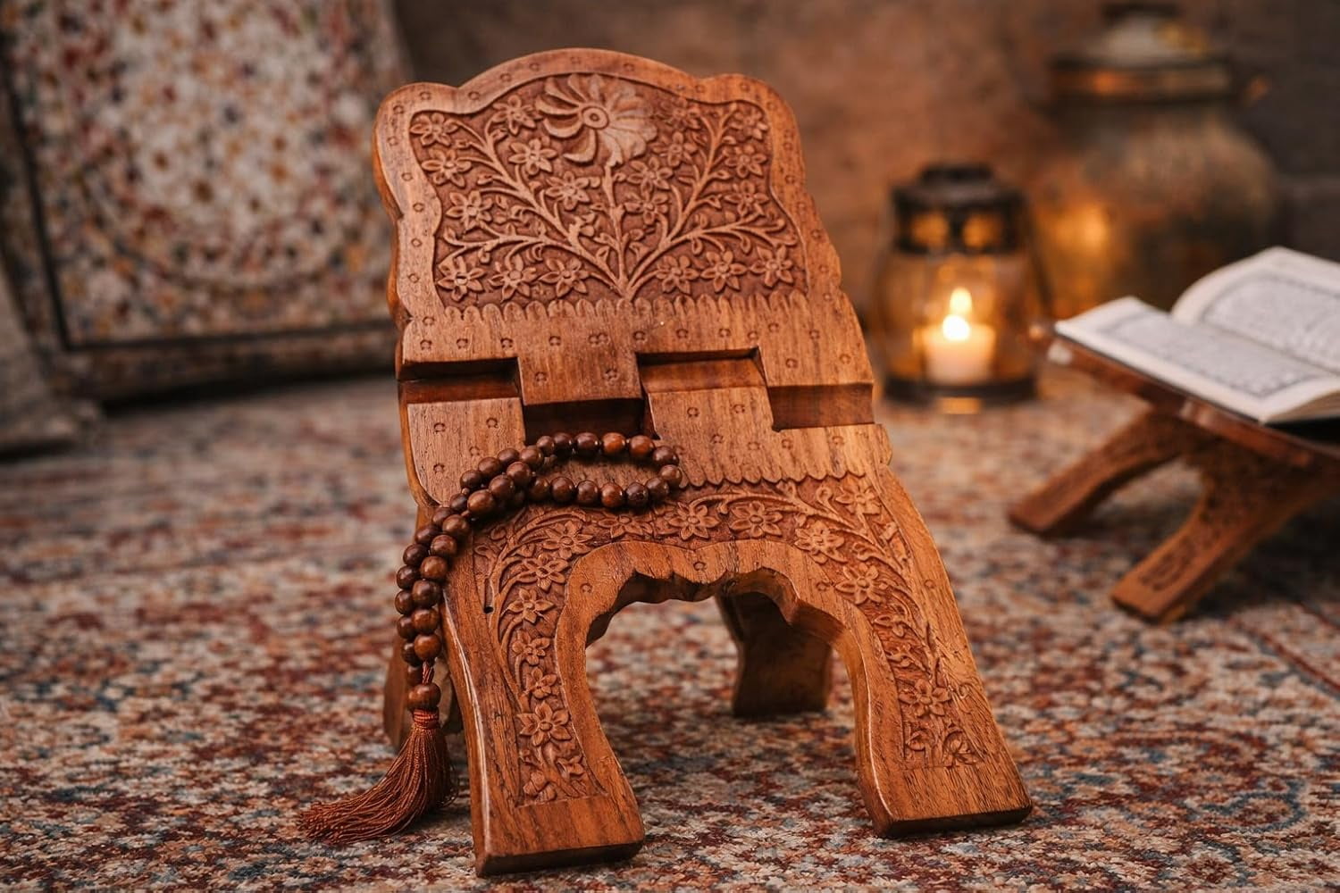 Wooden Handmade Quran Book Geeta Bible Holder Support Stand Reading ...