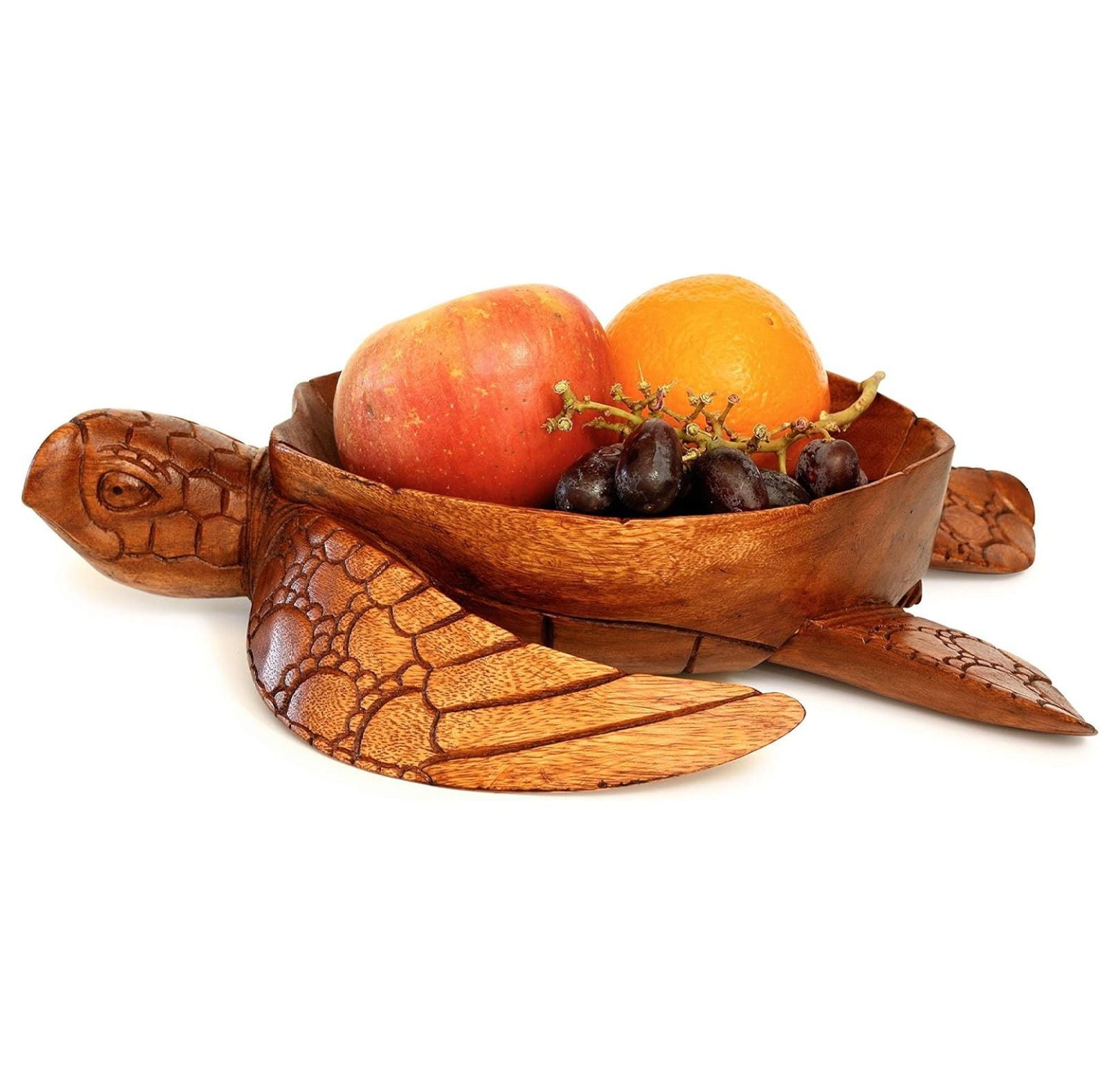 Wooden Handmade Turtle Fruit Decorative Bowl Centerpiece Hand Carved ...