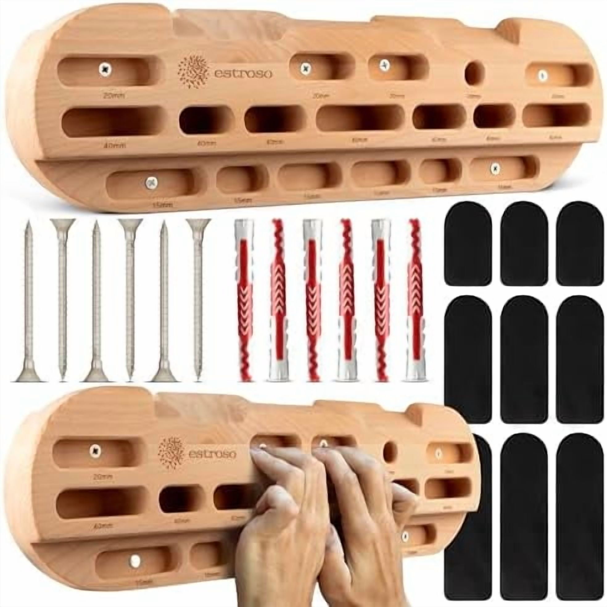 Wooden Hangboard - Training Hang Board with Adjustable Grip Depths ...