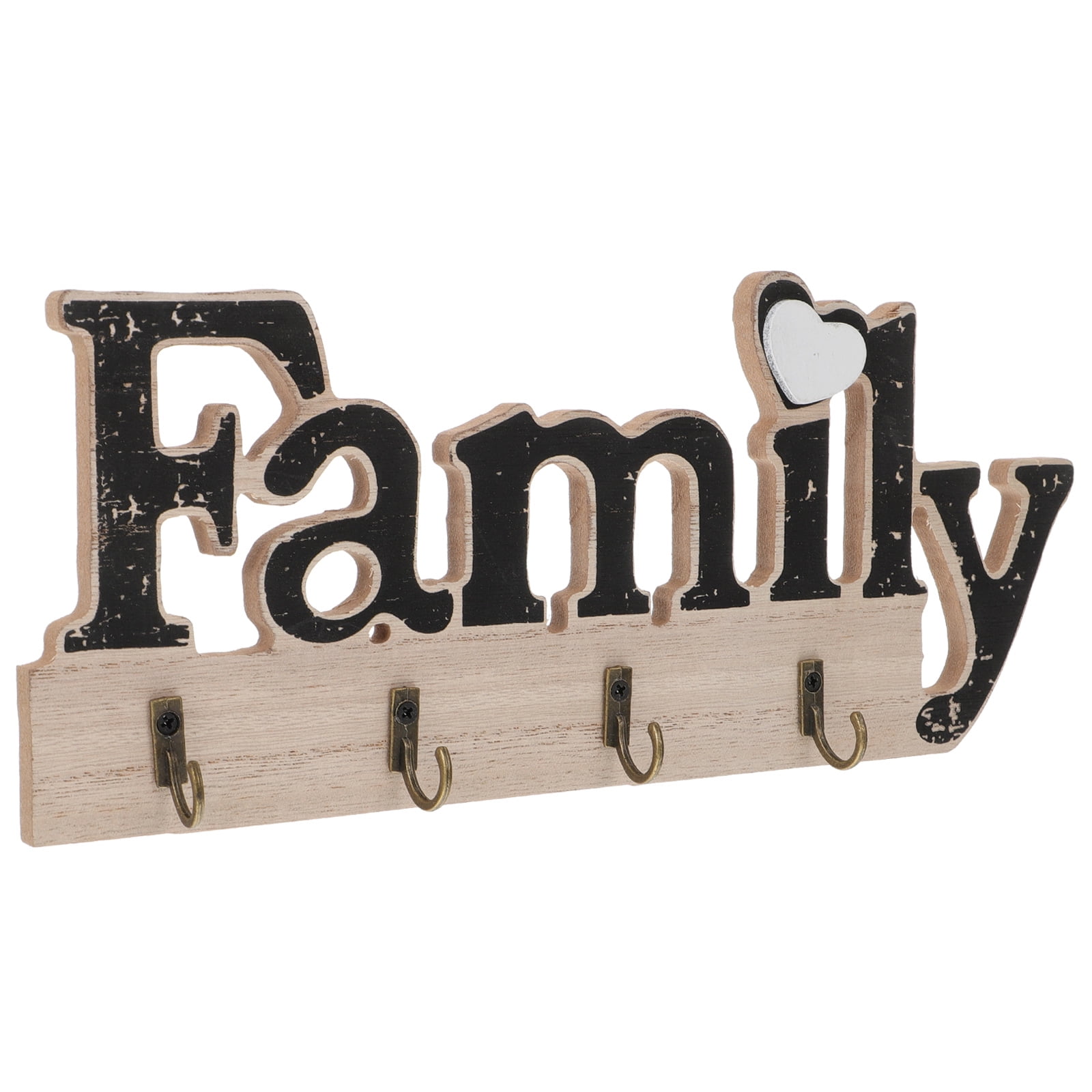 Wooden Hanger Wall Hooks for Hanging Cute Keychain Clothes Racks Black ...