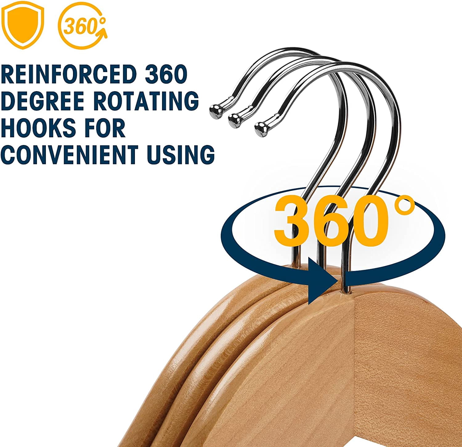 Wooden Hangers 60 Pack,Wood Hangers,Solid Shirt Hangers with Pants Bar ...