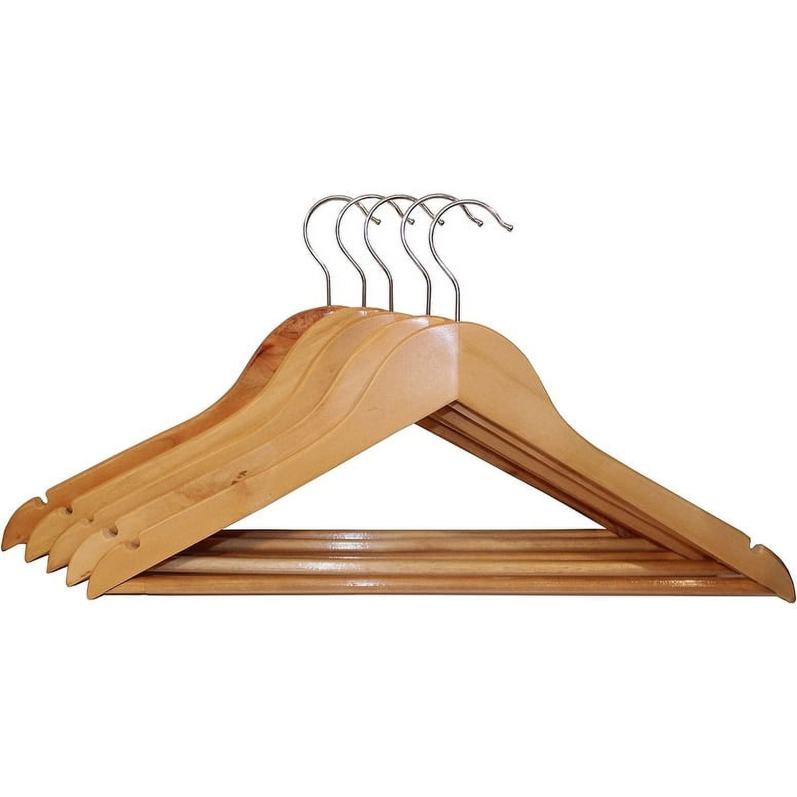 Wooden Hangers, Premium Wood Durable & Slim Coat Hangers (Natural Color ...