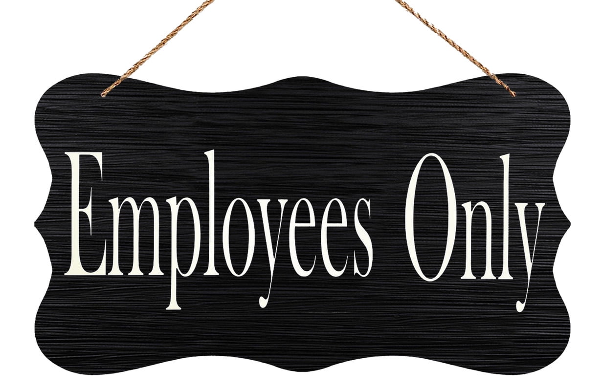 Wooden Hanging Employees Only Wood Staff Office Business Sign Rustic ...