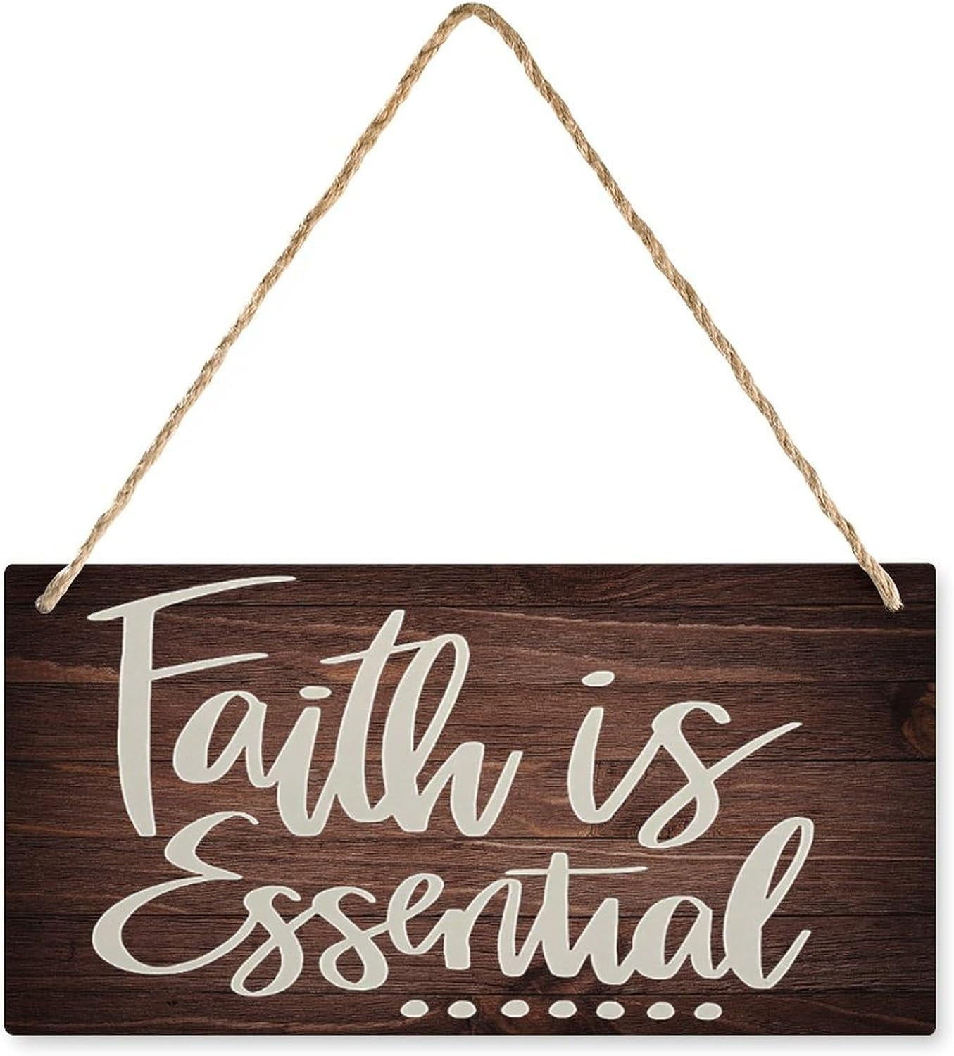 Wooden Hanging Faith Is Essential Wooden Sign Rustic Wood Wall Entryway ...