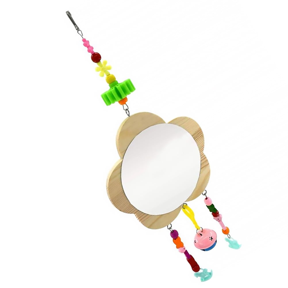 Wooden Hanging Mirror Hen Toy Interesting Chicken Cage Mirror with ...