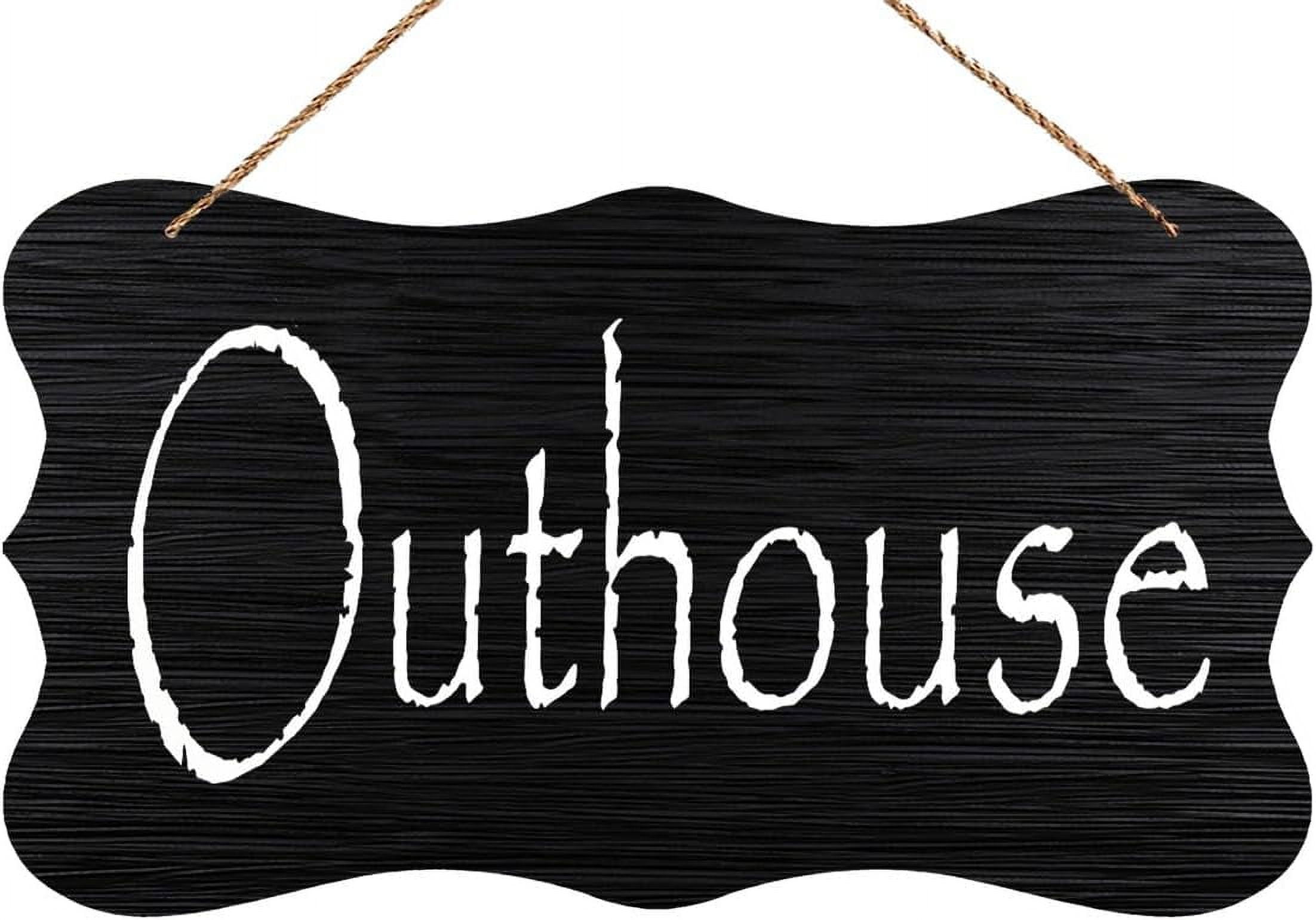 Wooden Hanging Outhouse Wood Restroom Door Sign Rustic Wooden Living ...