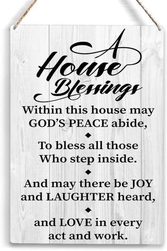 Wooden Hanging Sign A House Blessing Inspirational Wooden Decor Sign ...