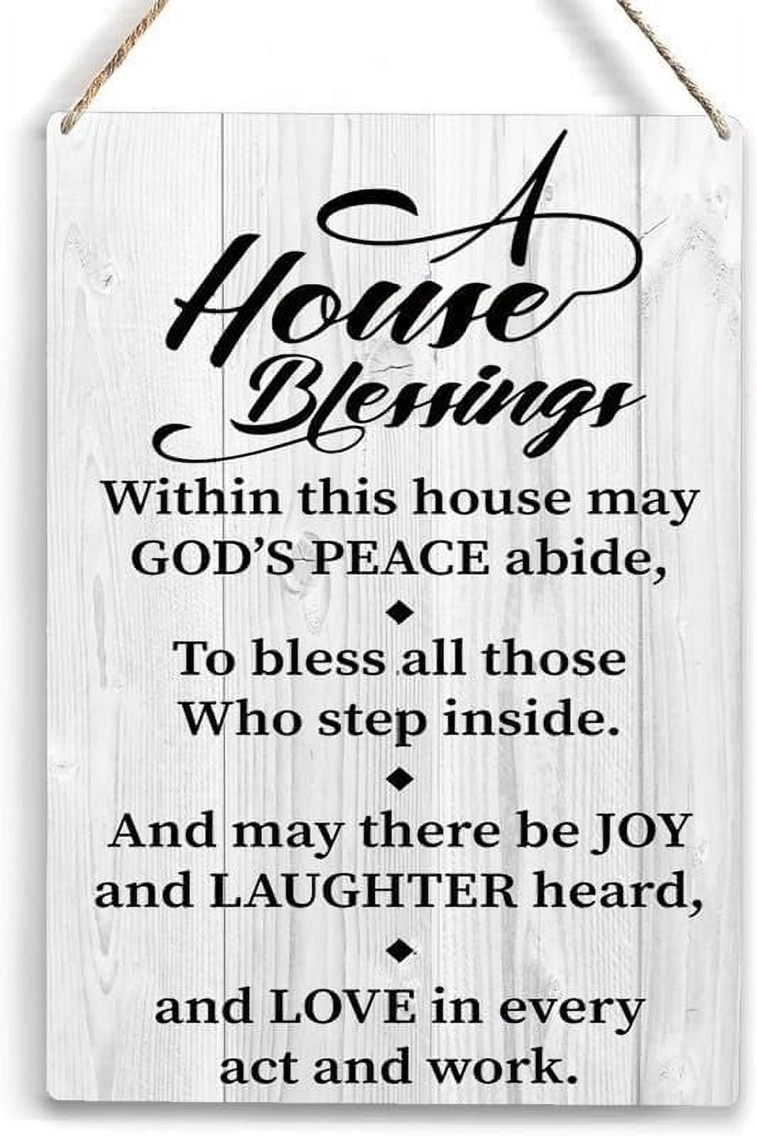 Wooden Hanging Sign A House Blessing Inspirational Wooden Decor Sign ...