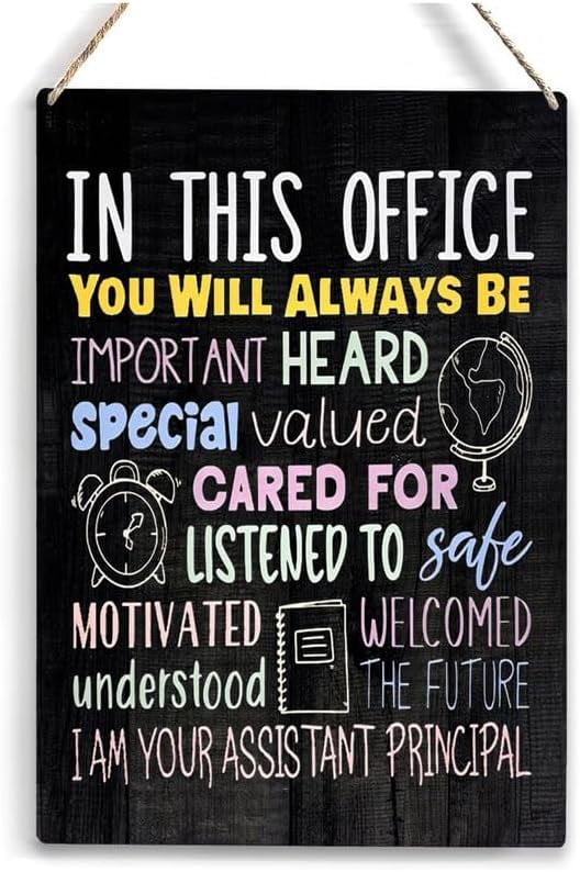 Wooden Hanging Sign Assistant Principal Office Decor In This Office You ...