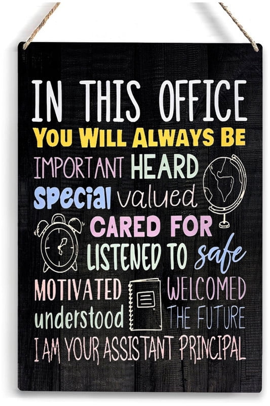 Wooden Hanging Sign Assistant Principal Office Decor In This Office You ...