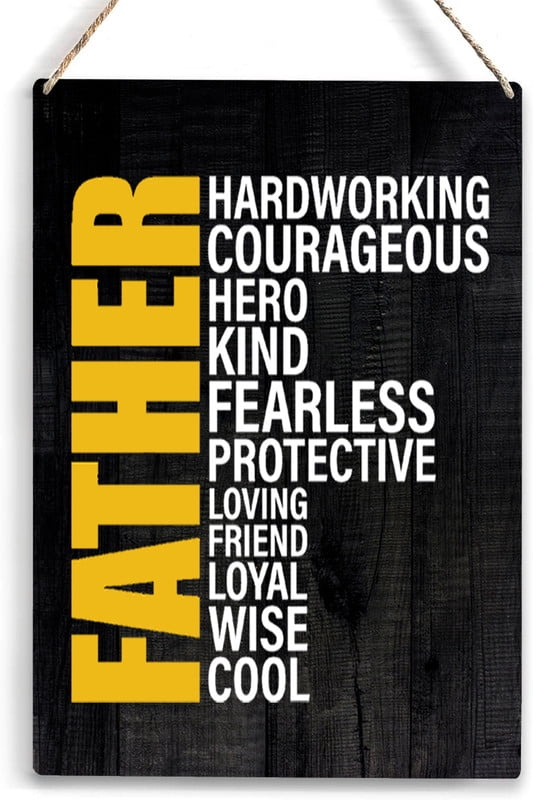 Wooden Hanging Sign Father Positive Definition Inspiration Quote For ...