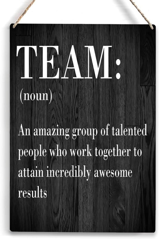 Wooden Hanging Sign Inspirational Team Noun Office Decor Home Wooden ...