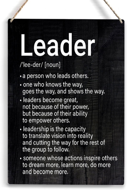 Wooden Hanging Sign Leader Definition Boss Definition Proud Leader Wood ...