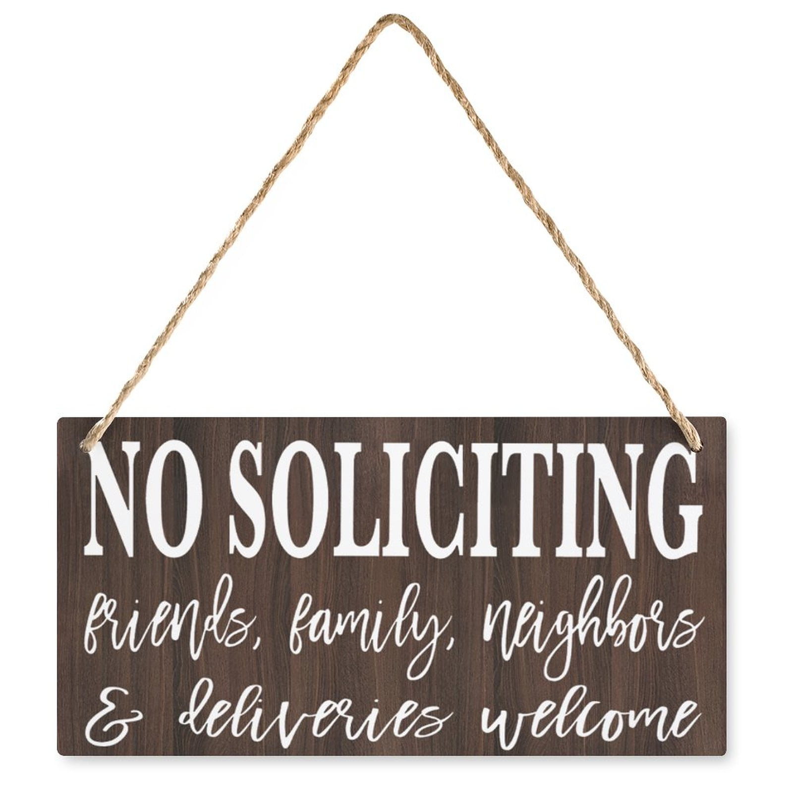 Wooden Hanging Sign No Soliciting Sign Friends Family Neighbors And ...