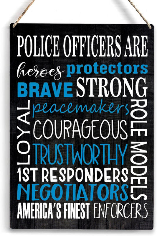 Wooden Hanging Sign Police Officer Sign Gift For Police Word Art Police ...