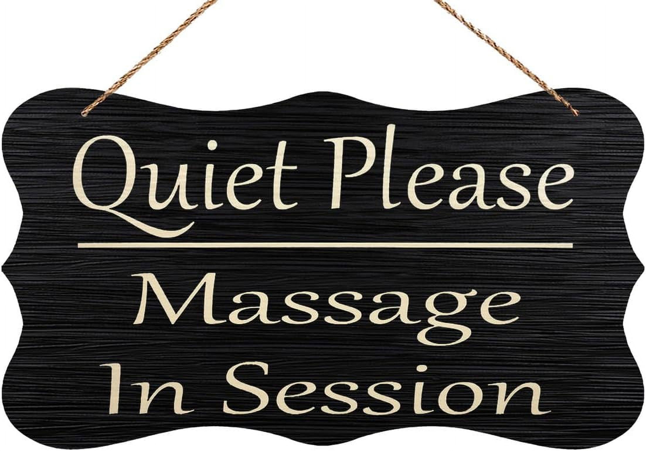 Wooden Hanging Sign Quiet Please Massage In Session Wood Spa Sign ...