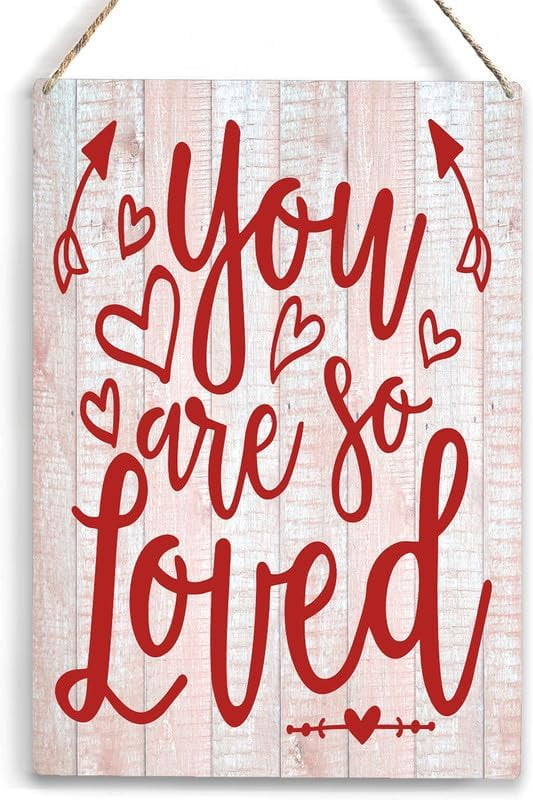 Wooden Hanging Sign You Are So Loved Sign For Valentines Day Decor Home ...