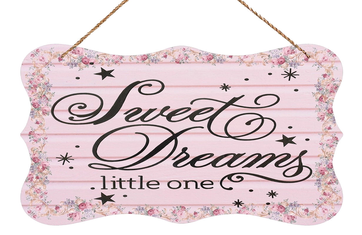 Wooden Hanging Sweet Dreams Little One Bedroom Nursery Wall Plaque Sign ...