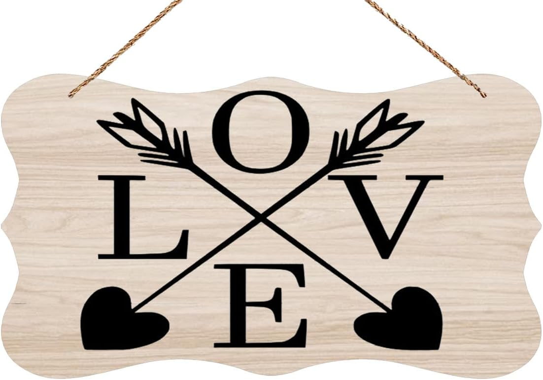 Wooden Hanging Valentine Love Heart Valentine Hugs And Wooden Front ...