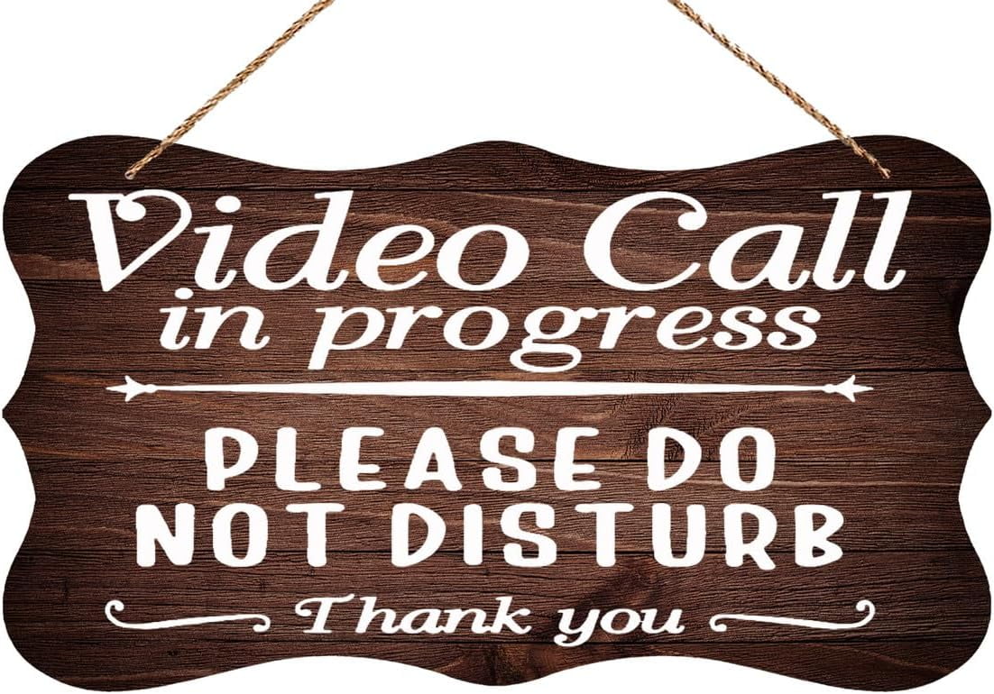 Wooden Hanging Video Call in Progress Do Not Disturb Sign Door Hanger ...