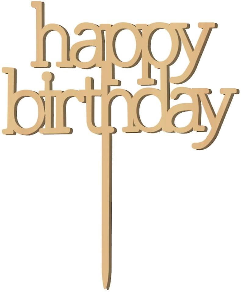 Wooden Happy Birthday Cake Topper Birthday Cake Decorations - Walmart.com