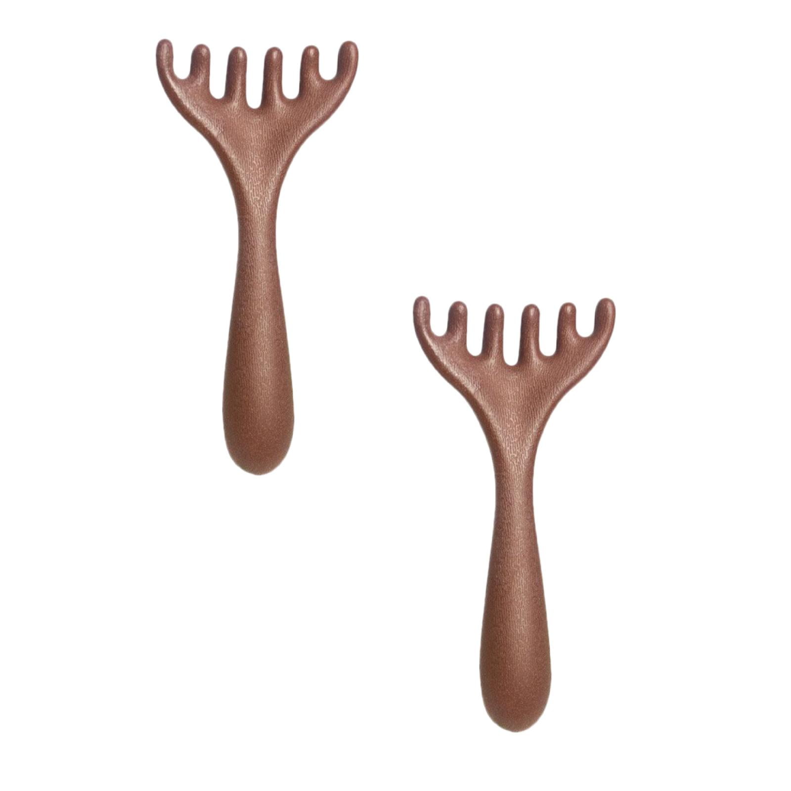 Wooden Head Massager Hair Comb 6 Prongs Facial Scalp Massage Tool for ...