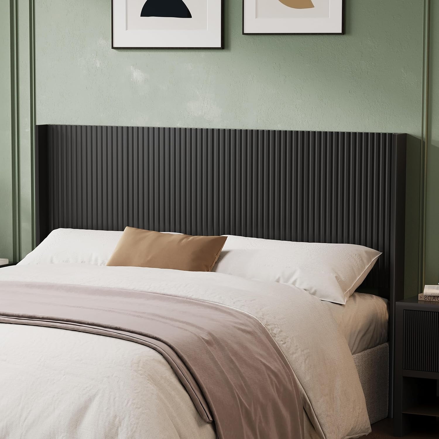 Wooden Headboard Only, Modern Farmhouse Headboards, Wall Mounted Fluted ...