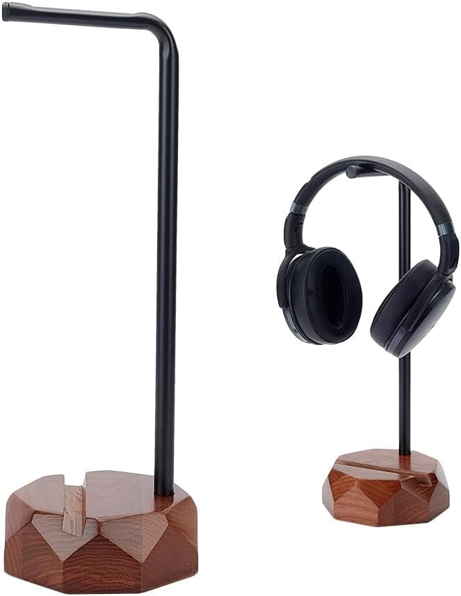 Wooden Headphone Stand Headphone Headset Holder with Smartphone Stand ...
