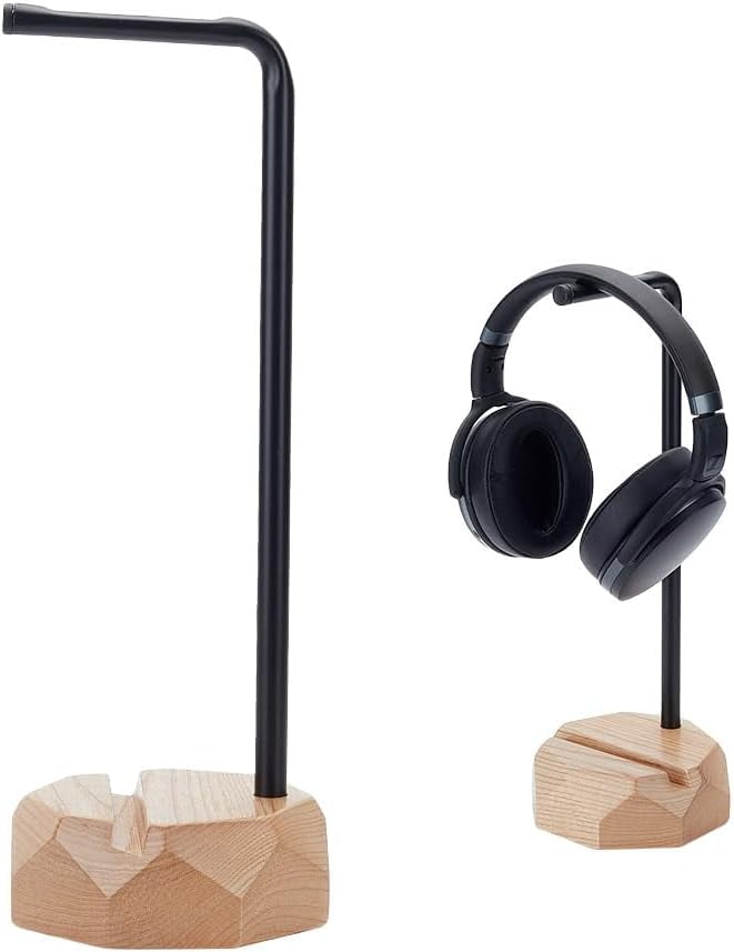 Wooden Headphone Stand Headphone Headset Holder with Smartphone Stand ...