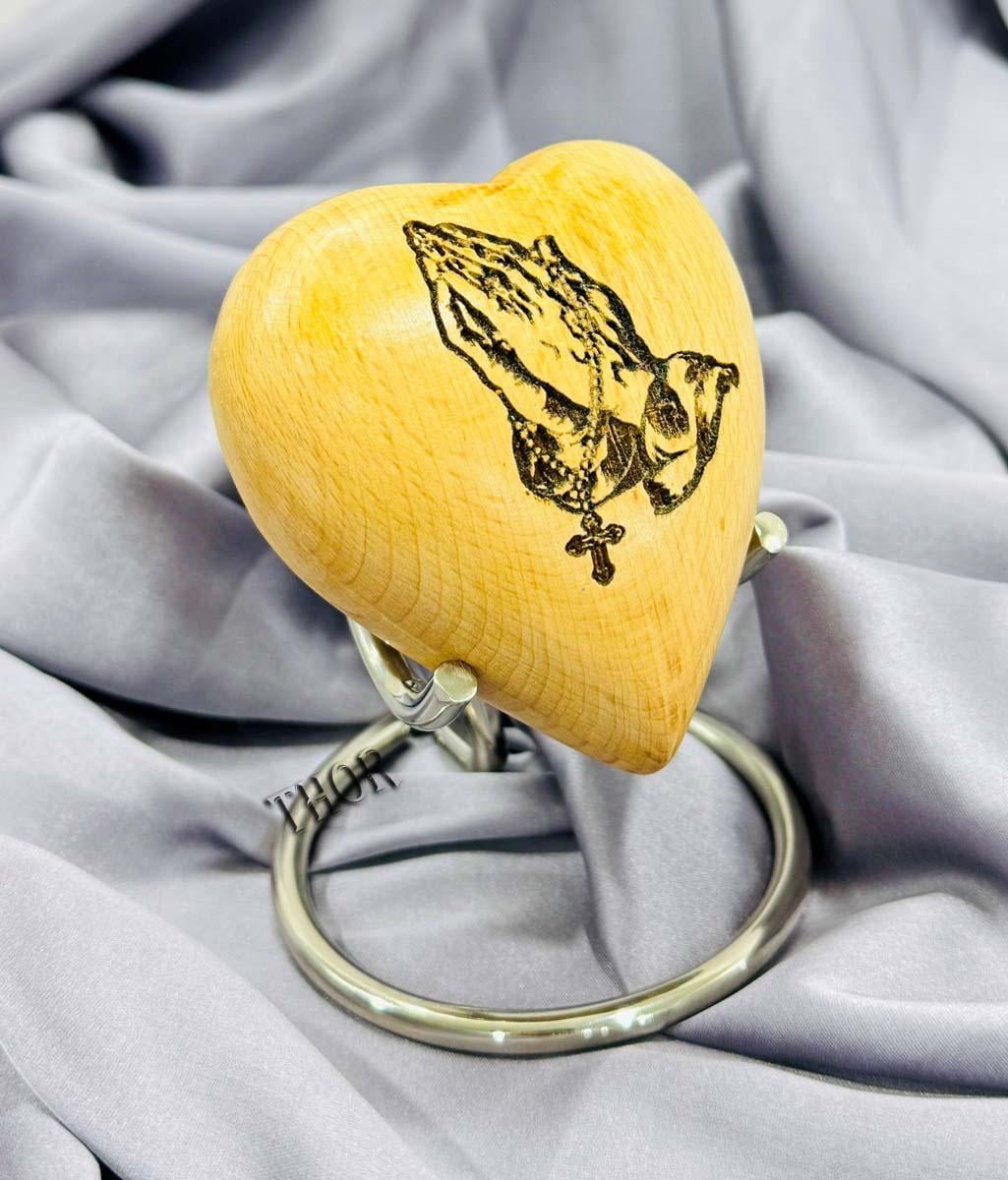 Wooden Heart Keepsake Urn - Mini Ash Urn Small Handcrafted Cremation ...