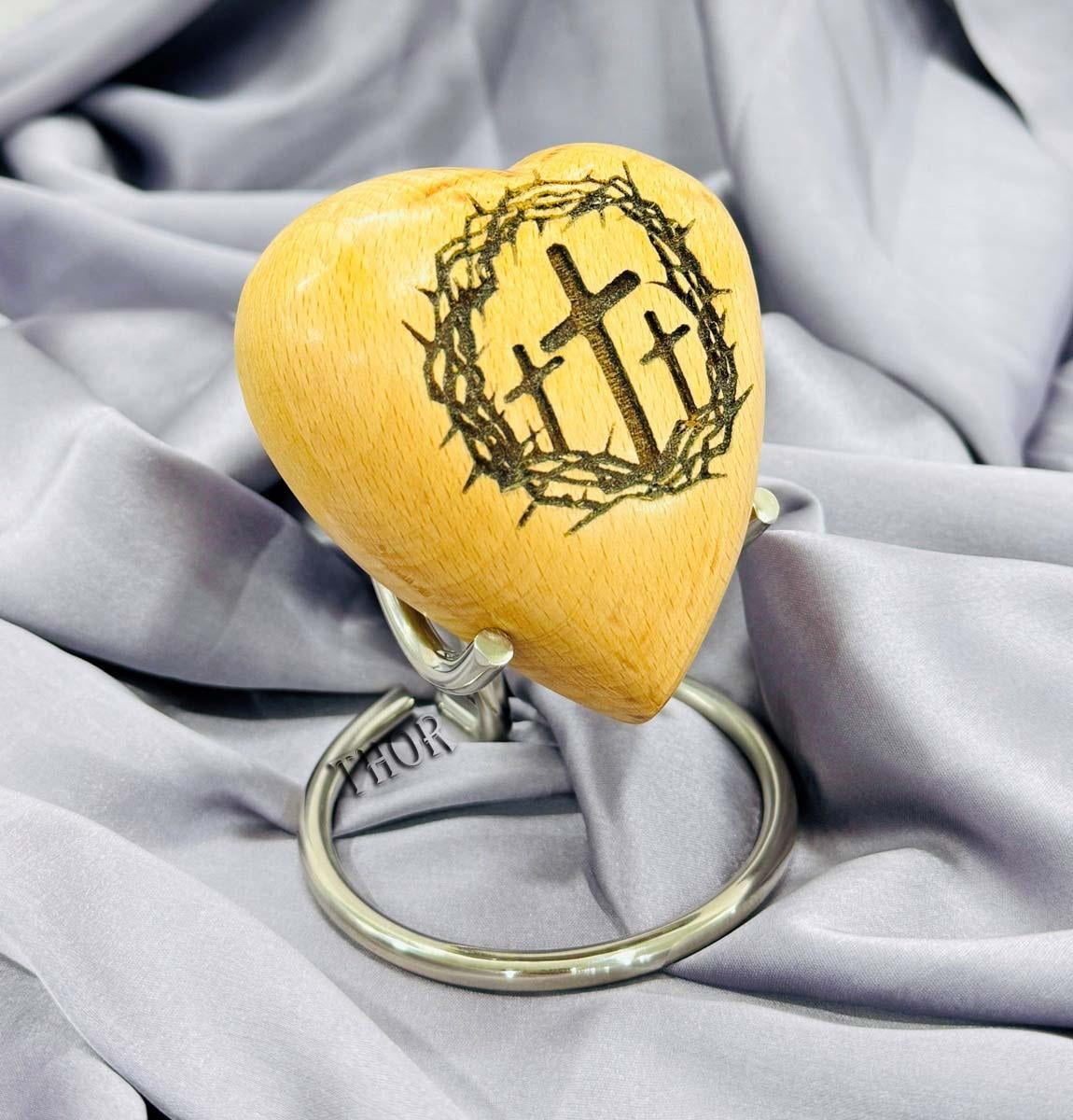 Wooden Heart Keepsake Urn - Mini Ash Urn Small Handcrafted Cremation ...