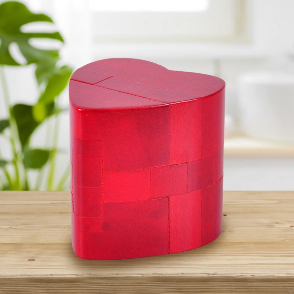 Wooden Heart-Shaped Brain Teaser Puzzles Toys Unlock Game IQ Test ...