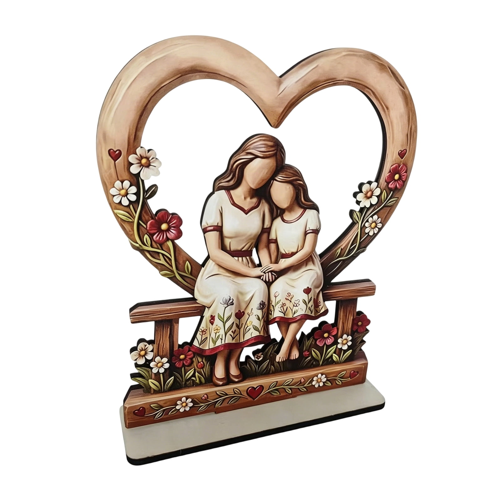 Wooden Heart Table Decor, Double Heart Wooden Table Decor, Family Unity ...