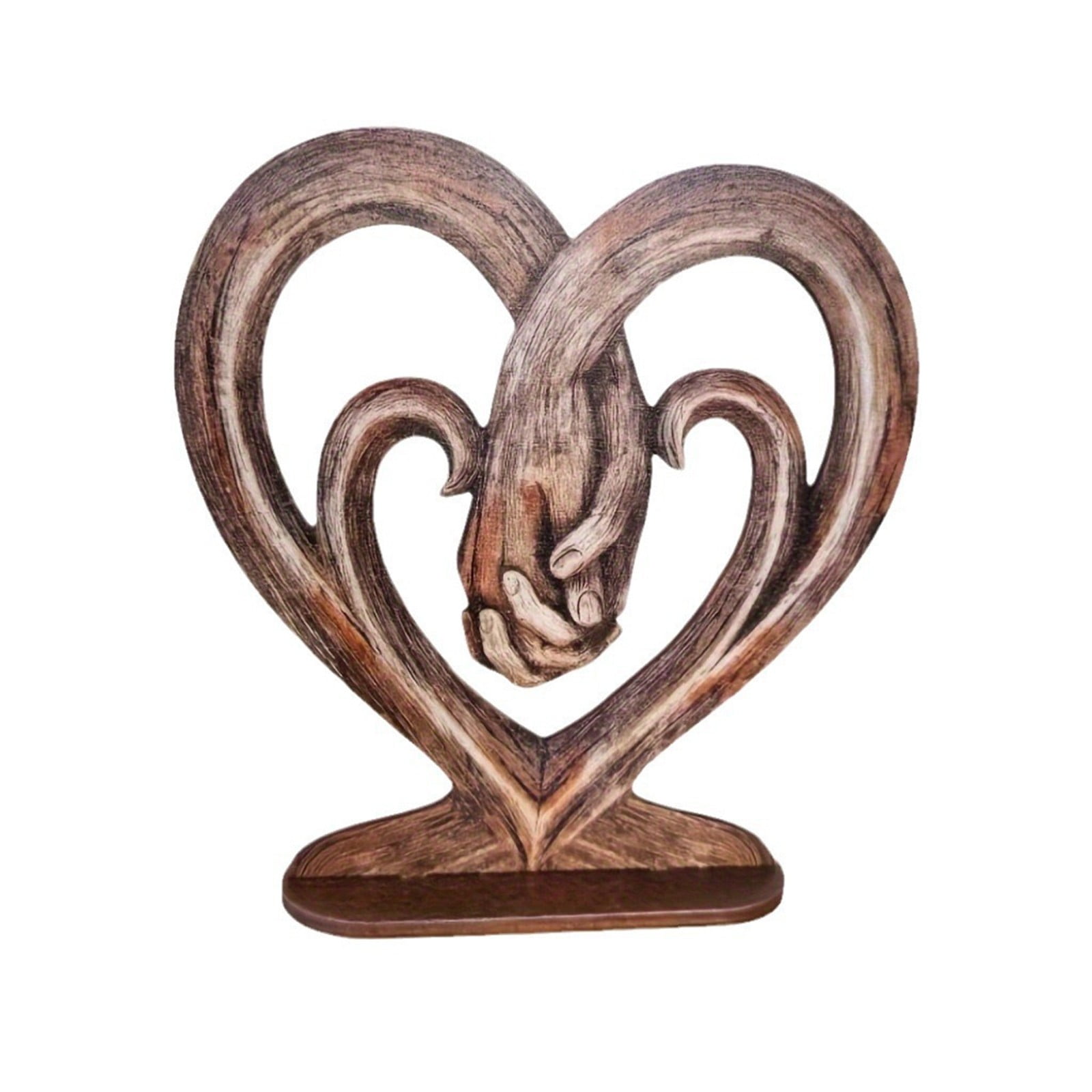Wooden Heart Table Decor, Double Heart Wooden Table Decor, Family Unity ...
