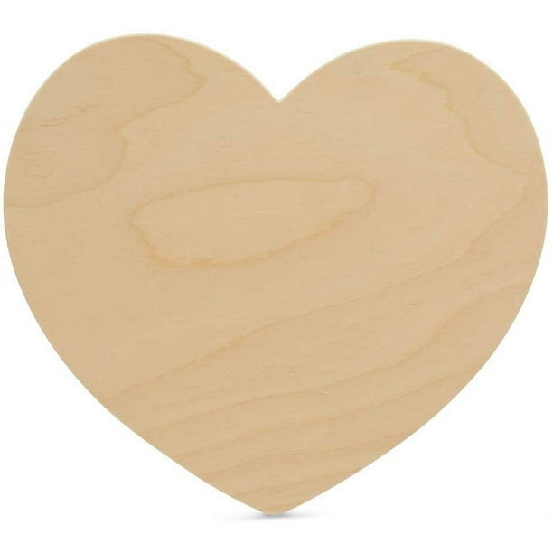 Wooden Hearts Shapes 11-1/4 x 10 x 1/8 Inch, Bag of 3 Unpainted Large ...