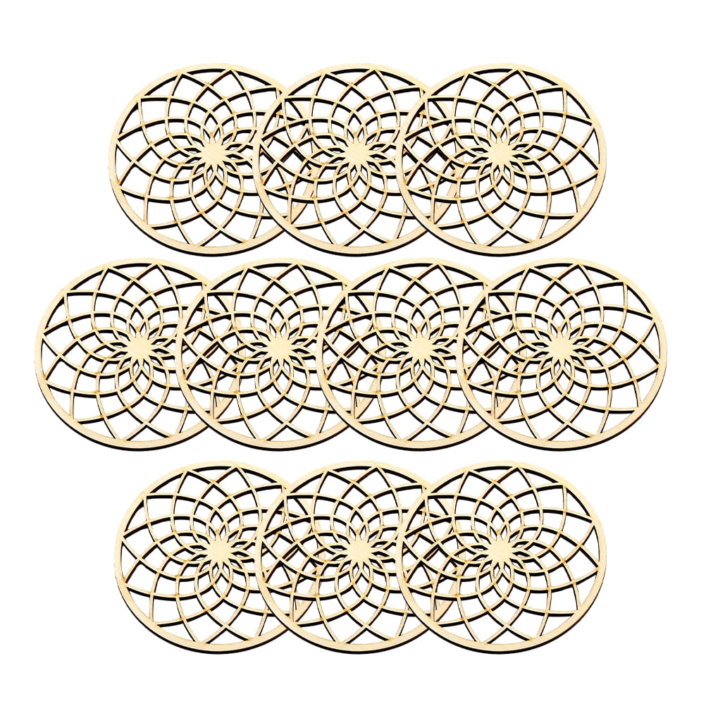 Wooden Heat Proof Mat 10 Pcs Trivets for Hot Pots Coaster Pans Coasters ...