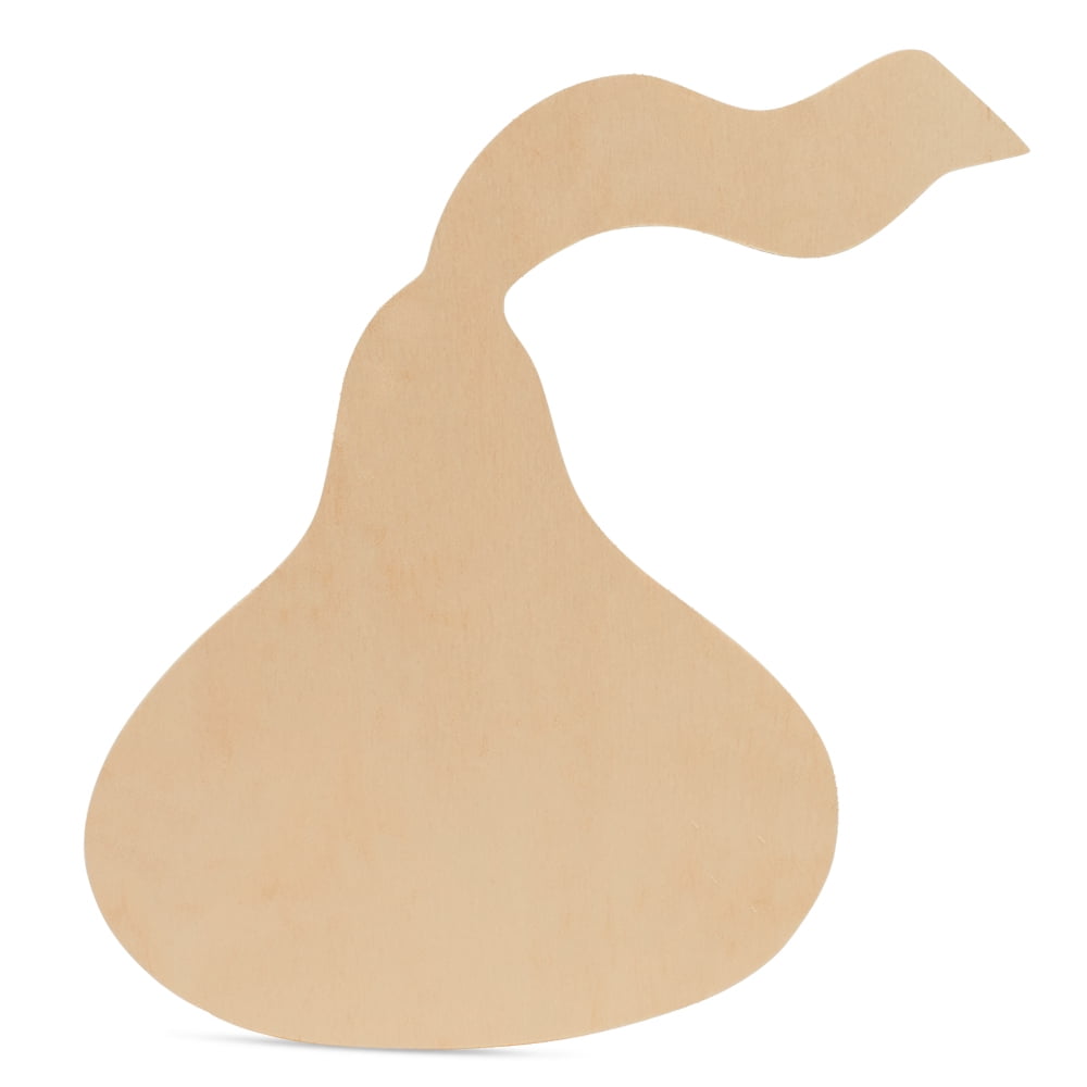 Wooden Hershey Kiss Cutout Unfinished, 12 inch x 12 inch, Pack of 25 ...