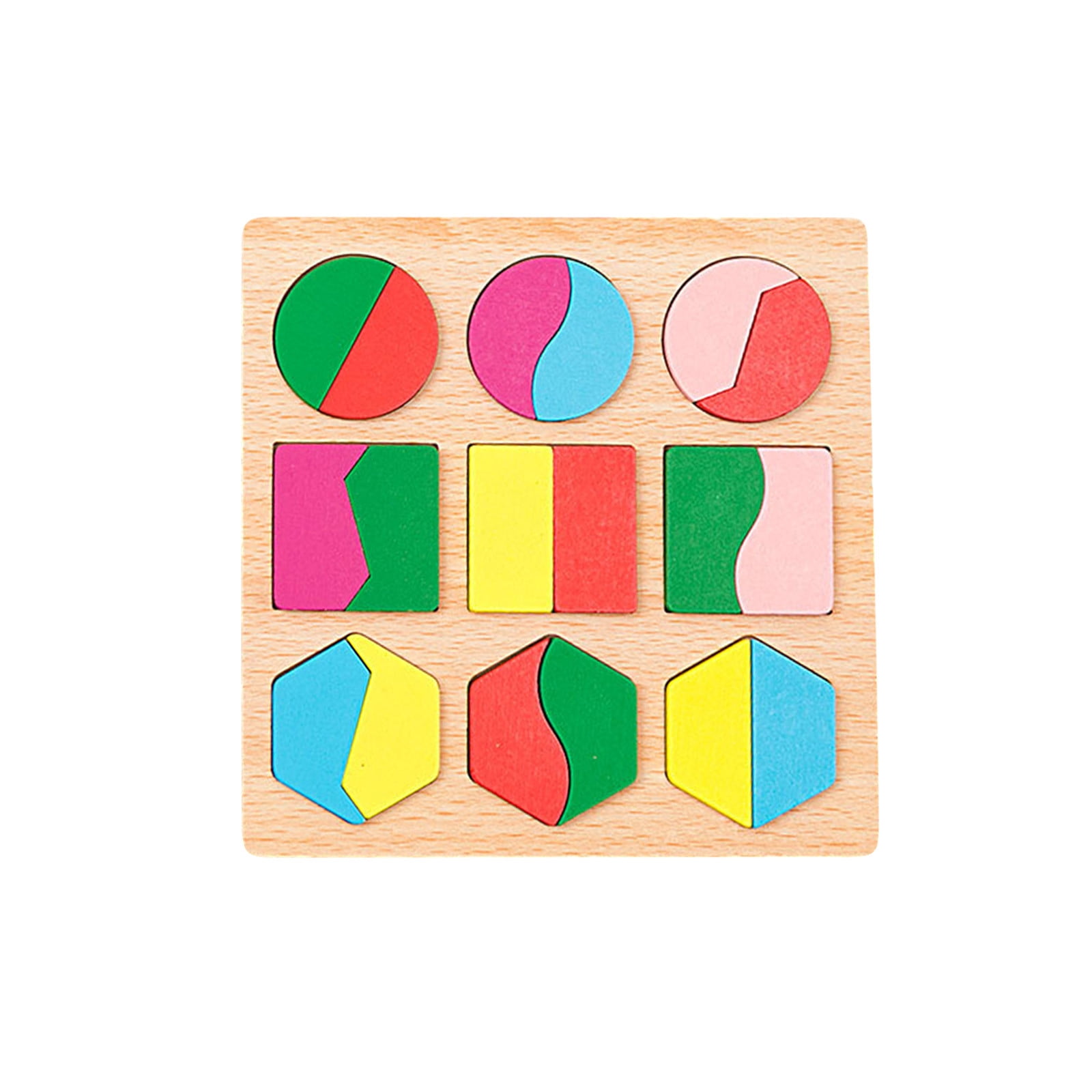 Wooden Hexagon Puzzles, Brain Teaser Blocks Puzzles for Kids Ages 4-6 ...