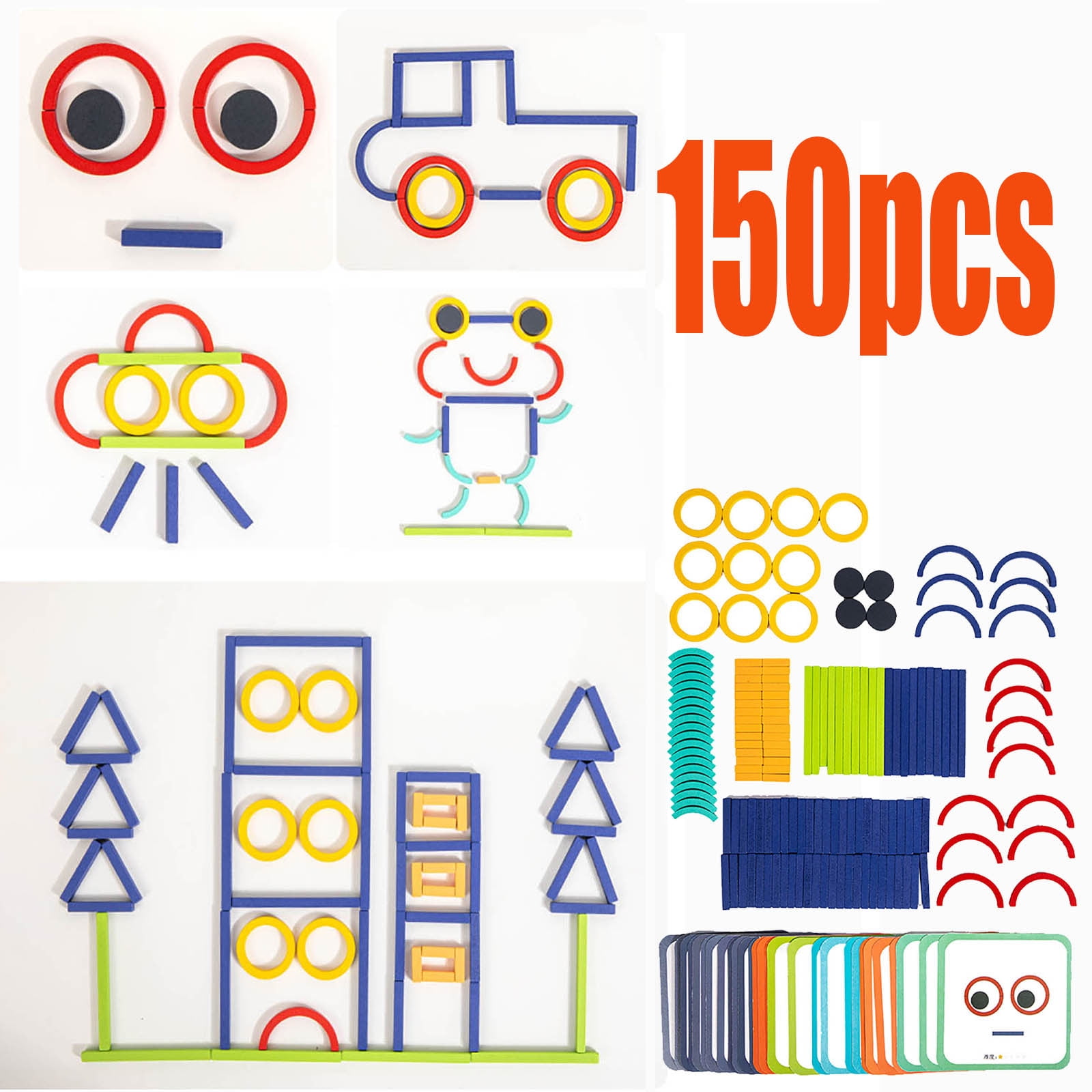 Wooden Hidden Block Puzzle,Wood Building Blocks Set For Kids,Rainbow ...